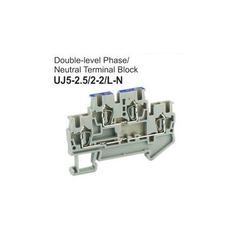 UJ5-2.5/2-2/L-N Double-Level Phase Neutral Terminal Block - SCL System
